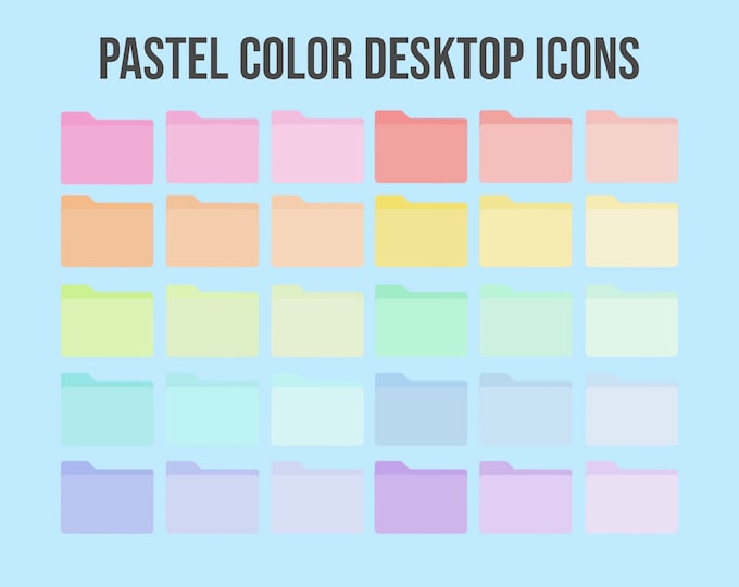 Pastel Desktop Folder Icons | MacBook & Windows Files Downloads - Etsy ...