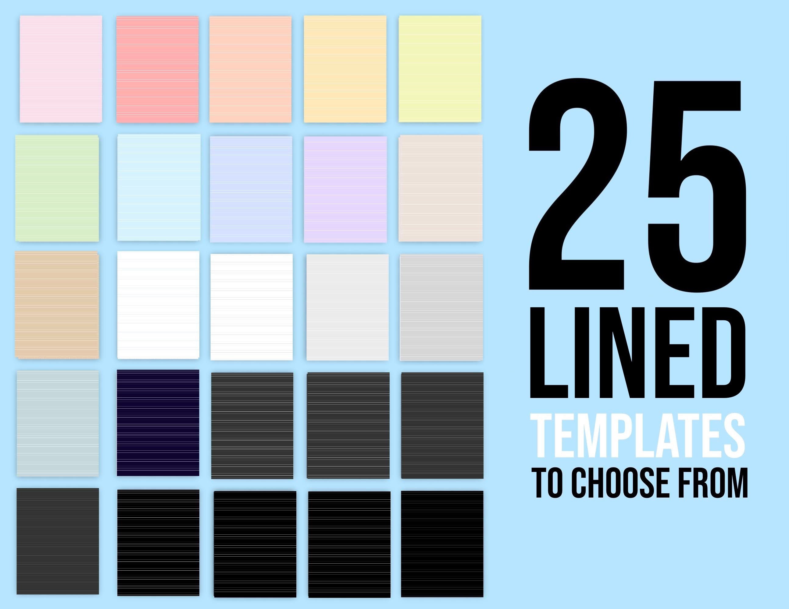 100 Colorful Paper Templates Bundle Digital Writing Grid - Etsy