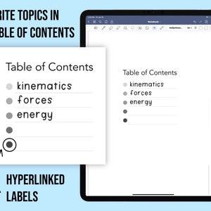 5 Tab Composition Hyperlinked Digital Notebook Line & Grid - Etsy