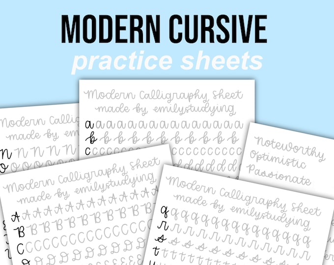 Cursive Practice Sheet Template Printable & Digital Download - Etsy