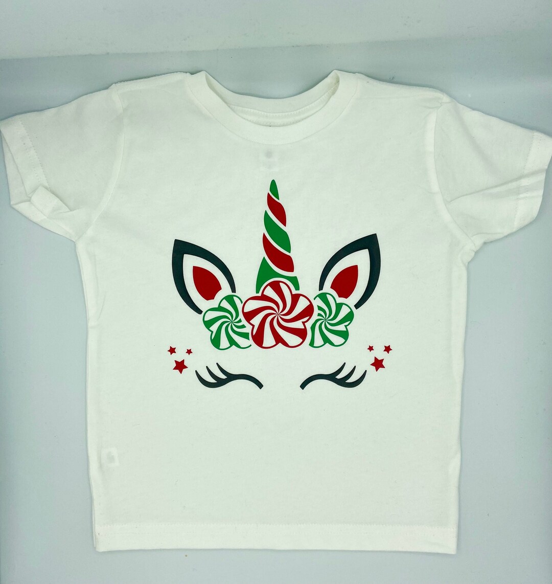 Girls Christmas Candy Cane Unicorn Shirt, Christmas Unicorn Shirt ...