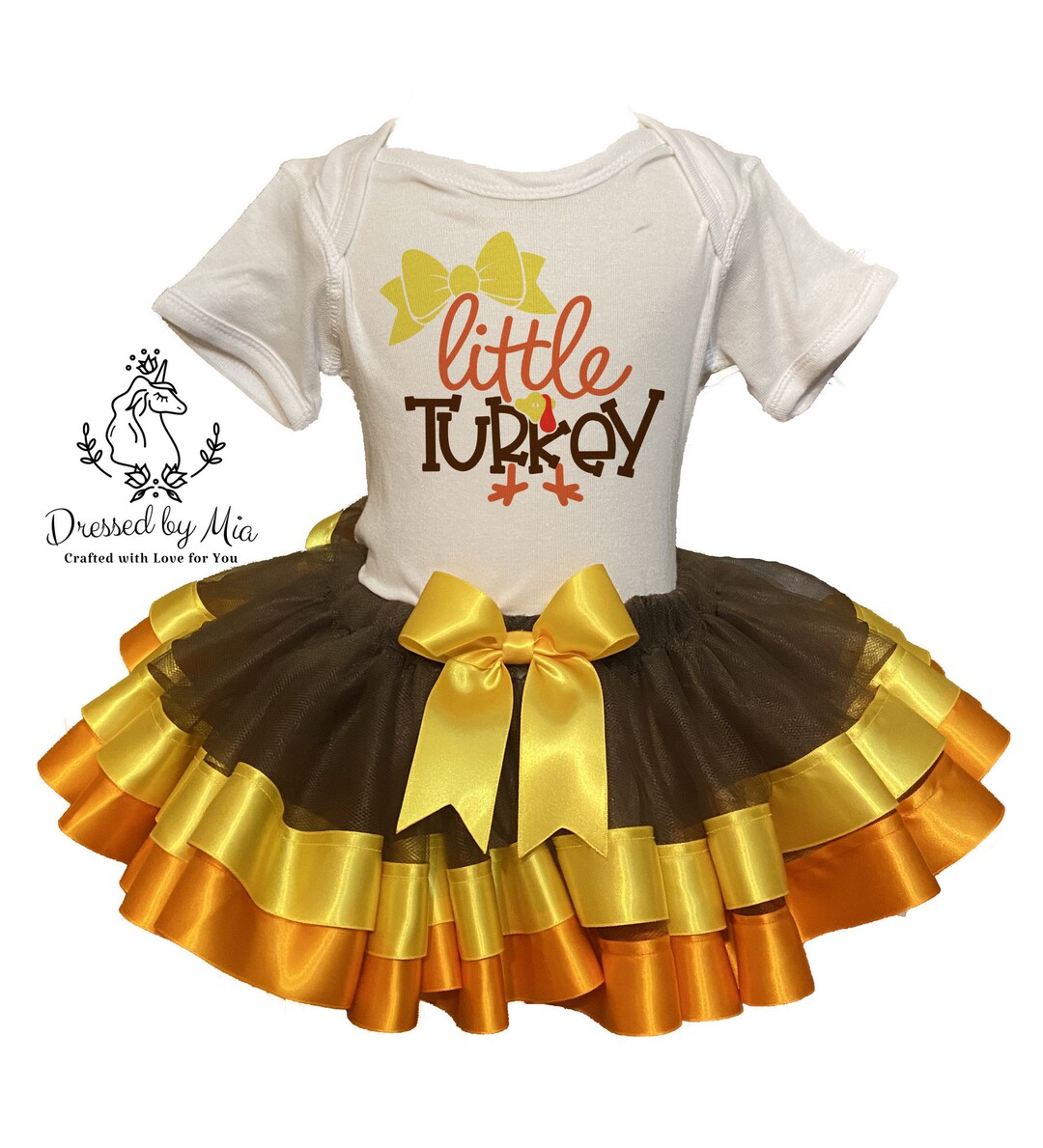 Girls Little Turkey Thanksgiving Tutu Outfit, Little Miss Turkey ...