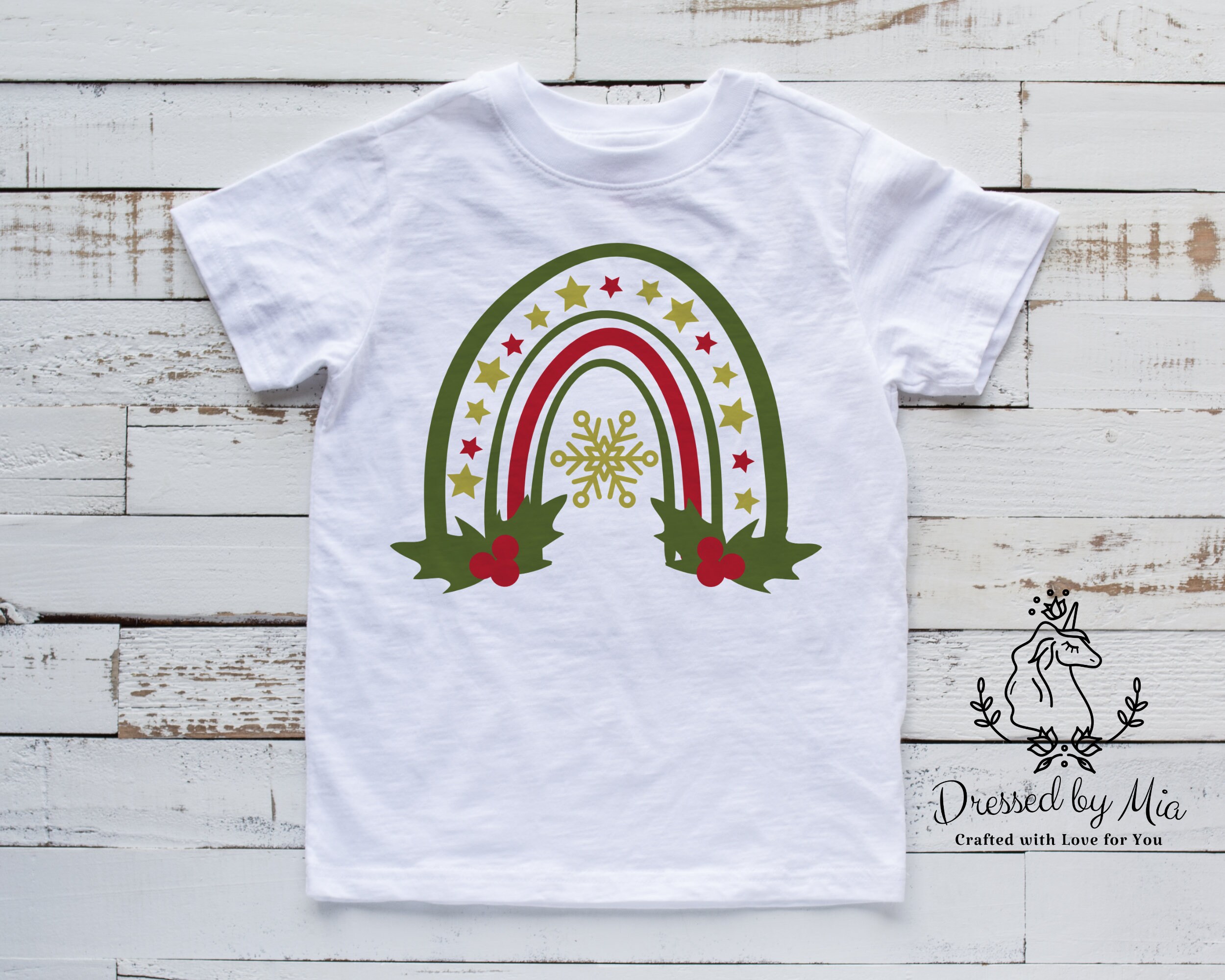 Christmas Rainbow Shirt, Kids Rainbow Christmas T-shirt, Snowflake ...