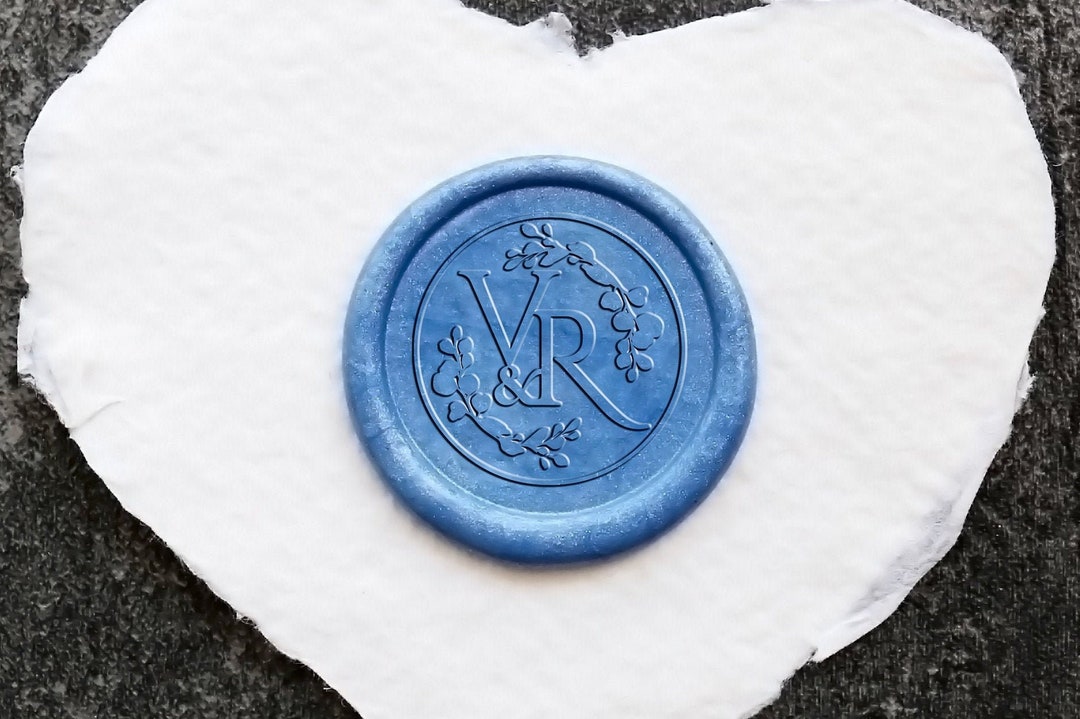 Custom Initials With Floral Wax Seal Stamppersonalized Wax - Etsy
