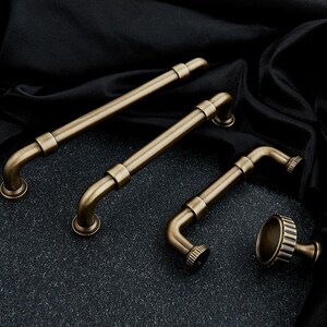 Antique Kitchen Cabinet Handles, Retro Luxury Cupboard Drawer Handle, Lined Style Elegant Pull ...