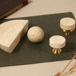 Luxury Travertine Kitchen Cabinet Pulls Half Round Brass Dresser ...