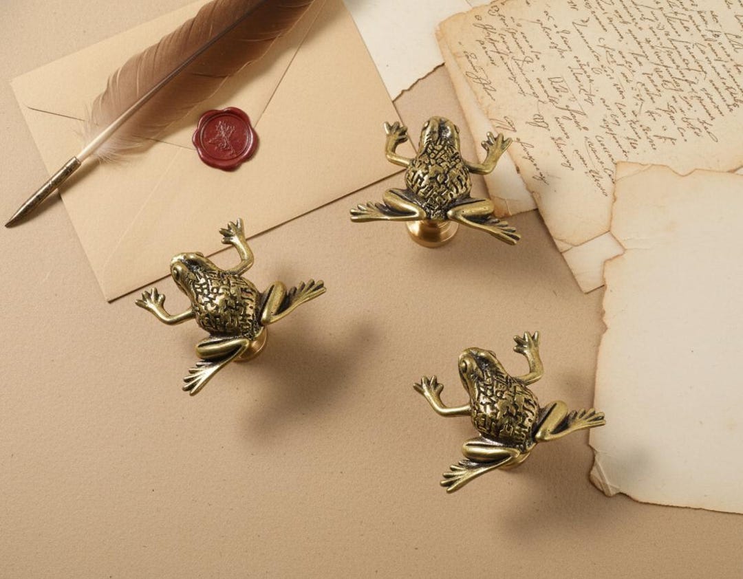 Antique Frog Drawer Knob, Brass Animals Cabinet Knob, Unique Knob ...