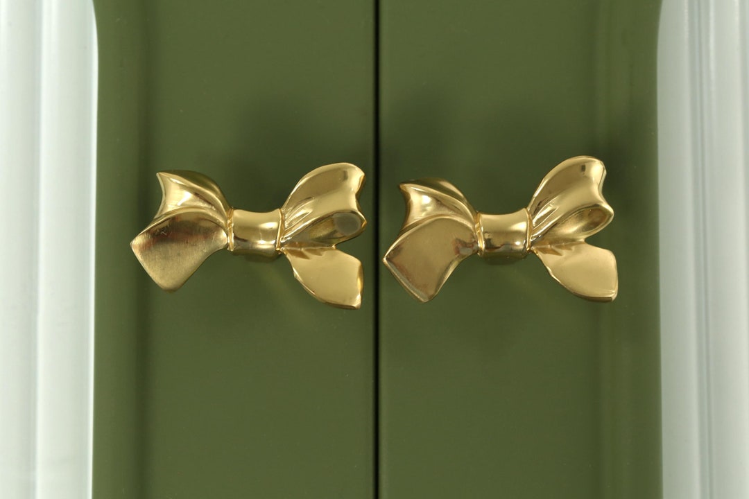 Bow Knot Brass Drawer Pulls Knobs, Girl Room Drawer Pulls,brass Bow ...