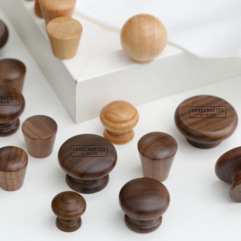 Small Wooden Round Knobs - Etsy