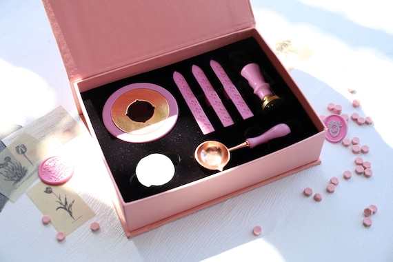 Premium Pink Stove Box Wax Seal Kit Custom Wax Seal Stamp - Etsy