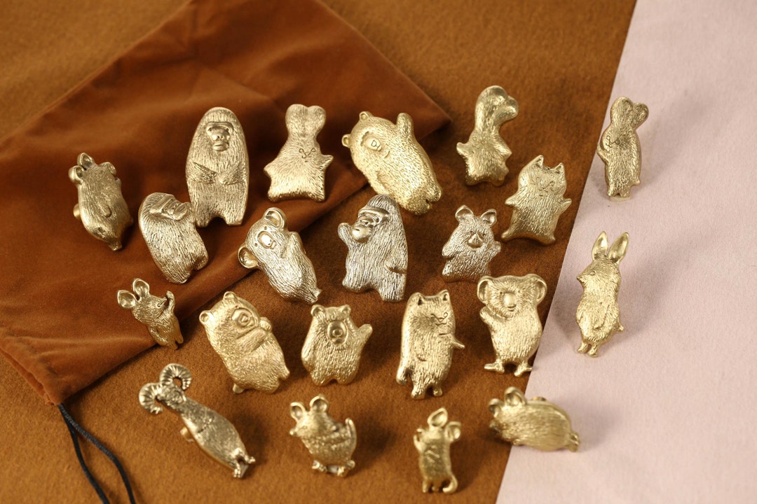Woodland Animals Brass Cabinet Knobs, Solid Brass Animals Handles,engraved Cupboard Knob, Bear ...