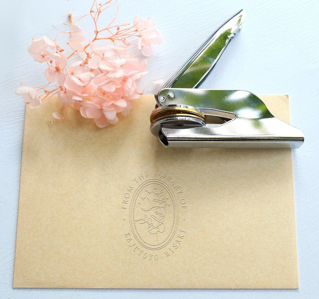Custom From the Library Embosser Stamp, Flower Embosser Stamp,custom ...