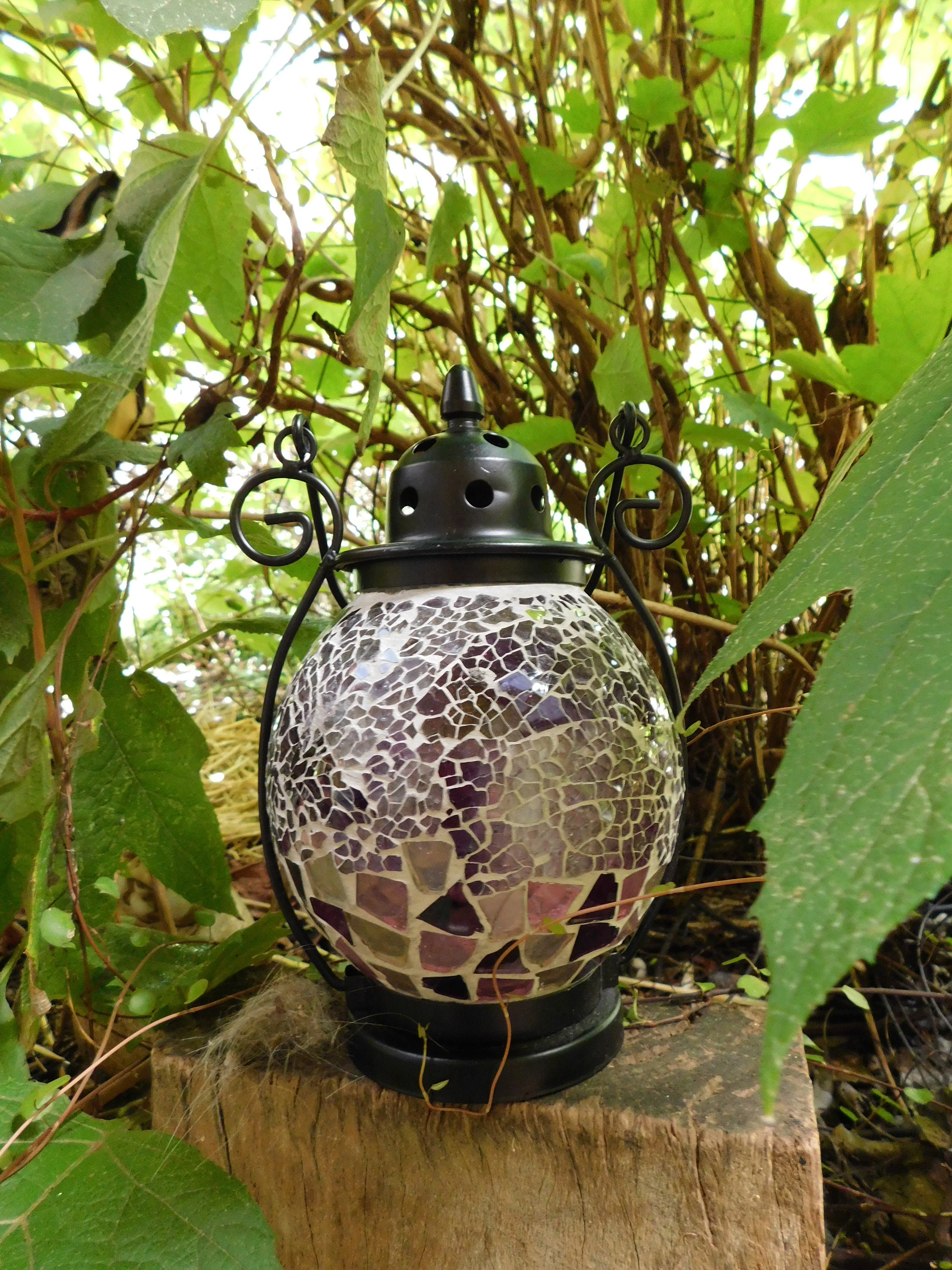 Tea Light Lantern. Mosaic Lantern Hurrican Lantern Light - Etsy