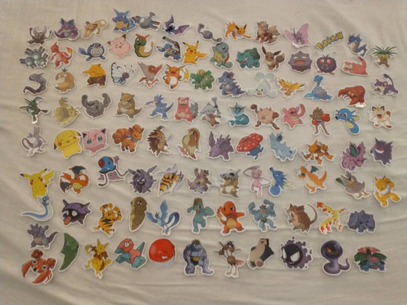 Pokemon Vinyl Stickers Lot of 98 Stickers. Waterproof and - Etsy