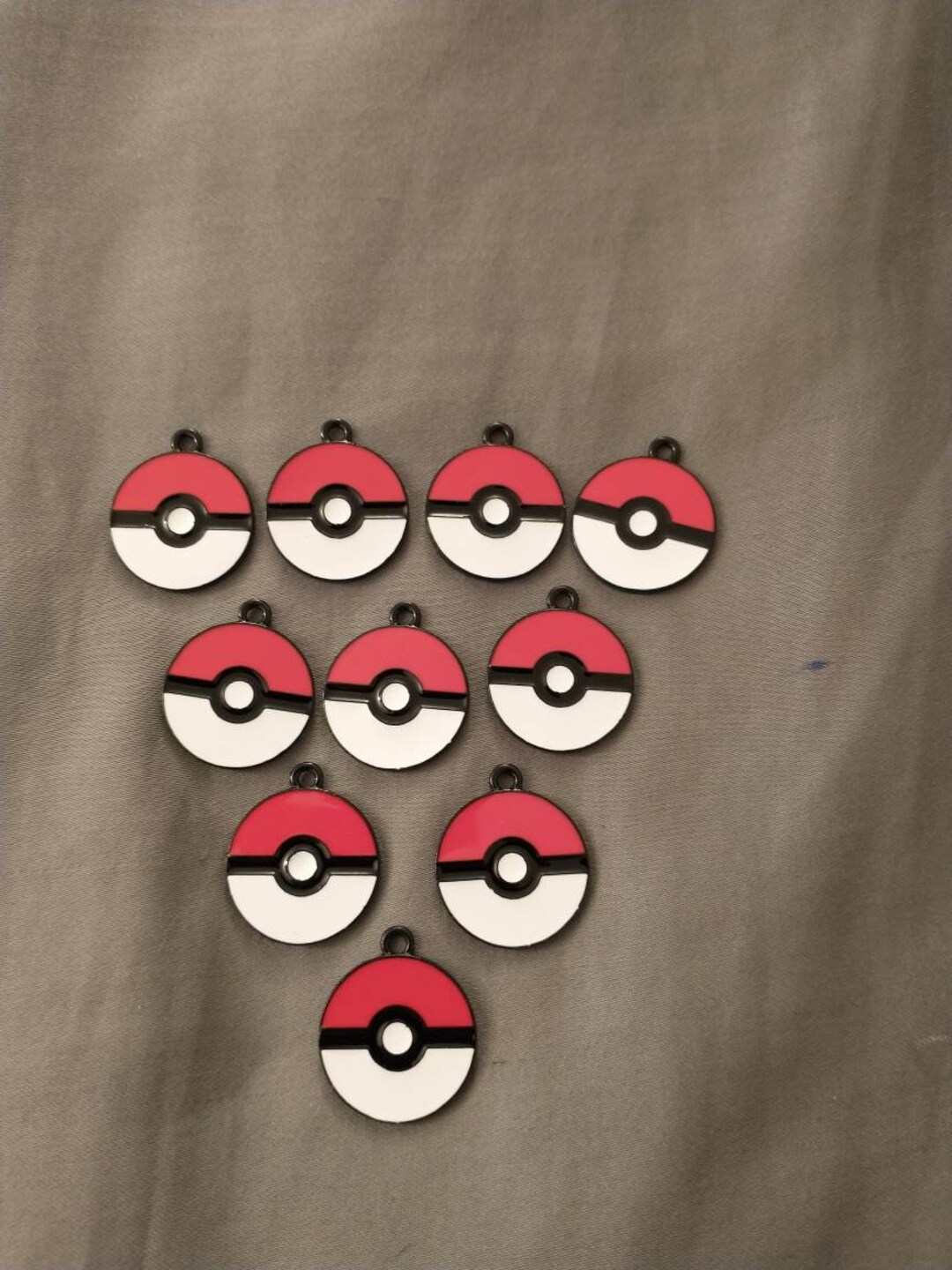 Pokemon Pokeball Charm Set of 10 Charms per Set. Great for to Use as ...