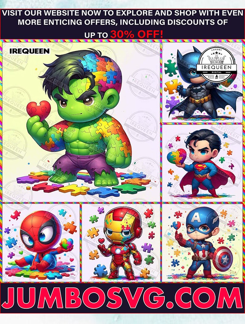 7 Autism Superhero Png Bundle, Autism Awareness Day Png, Super Autism ...