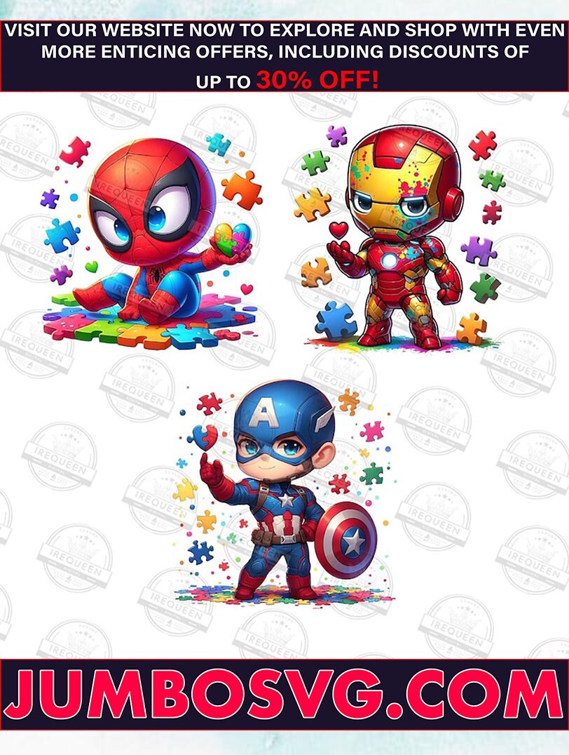 7 Autism Superhero Png Bundle, Autism Awareness Day Png, Super Autism ...