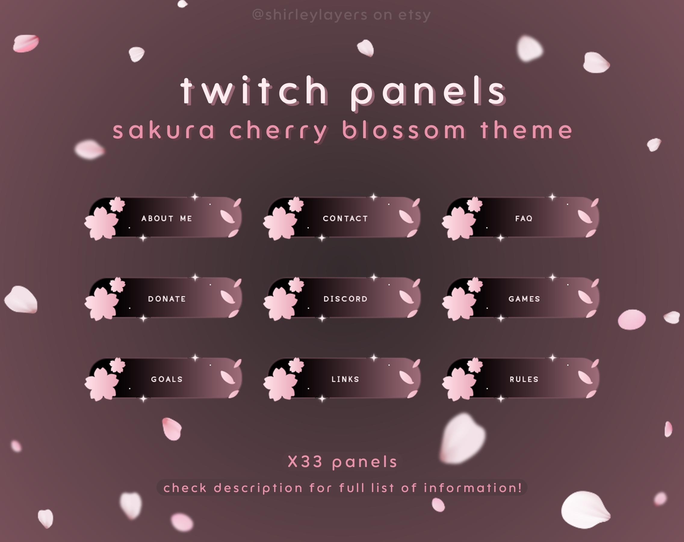 Sakura Cherry Blossom Twitch Panels | 33 Panels + Can Make More ...