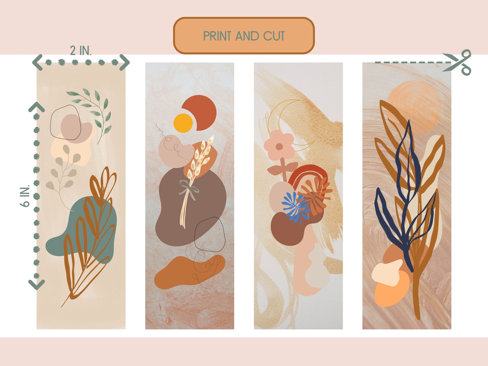 BOHO Printable Bookmarks Digital Bookmarks Book Lovers - Etsy