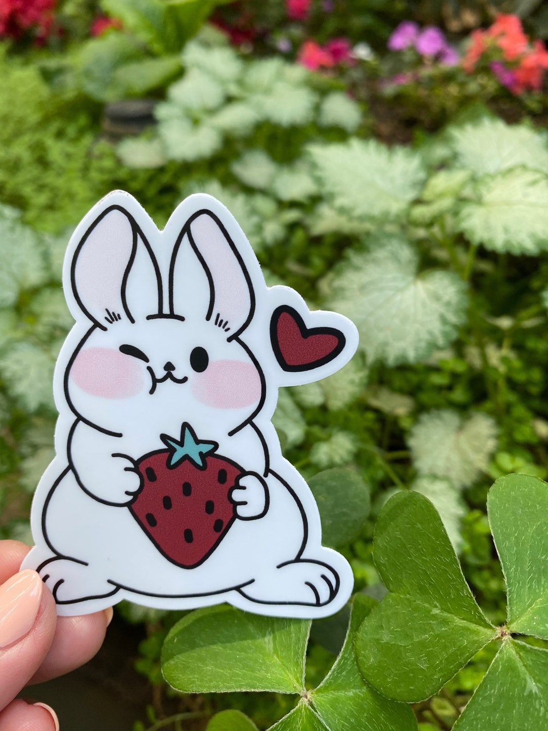 Cute Bunny Vinyl Sticker | Cute Sticker for Water Bottle, Laptop, Phone ...