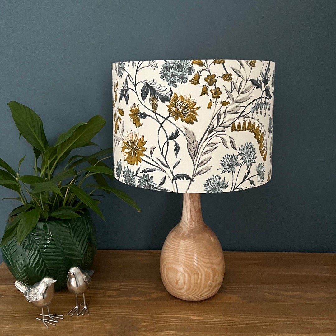 Whinfell Saffron | Bronze - Blue Watercolour | Floral Lampshades - Etsy
