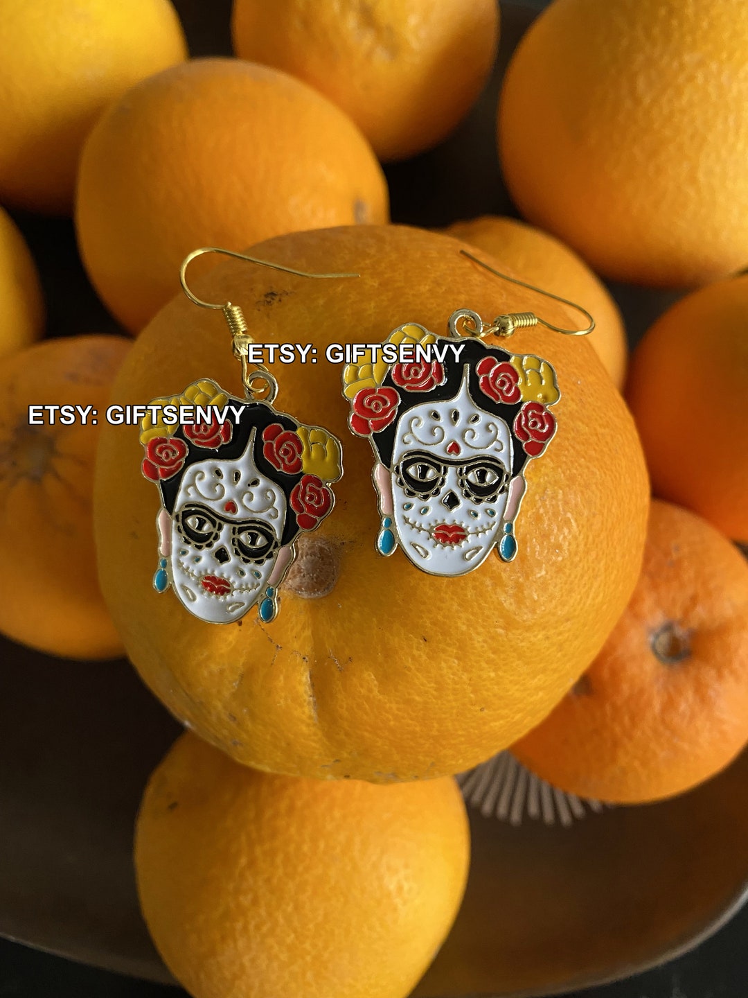Frida Kahlo Earrings, Frida Kahlo Mexican Artist Dangle Earrings ...