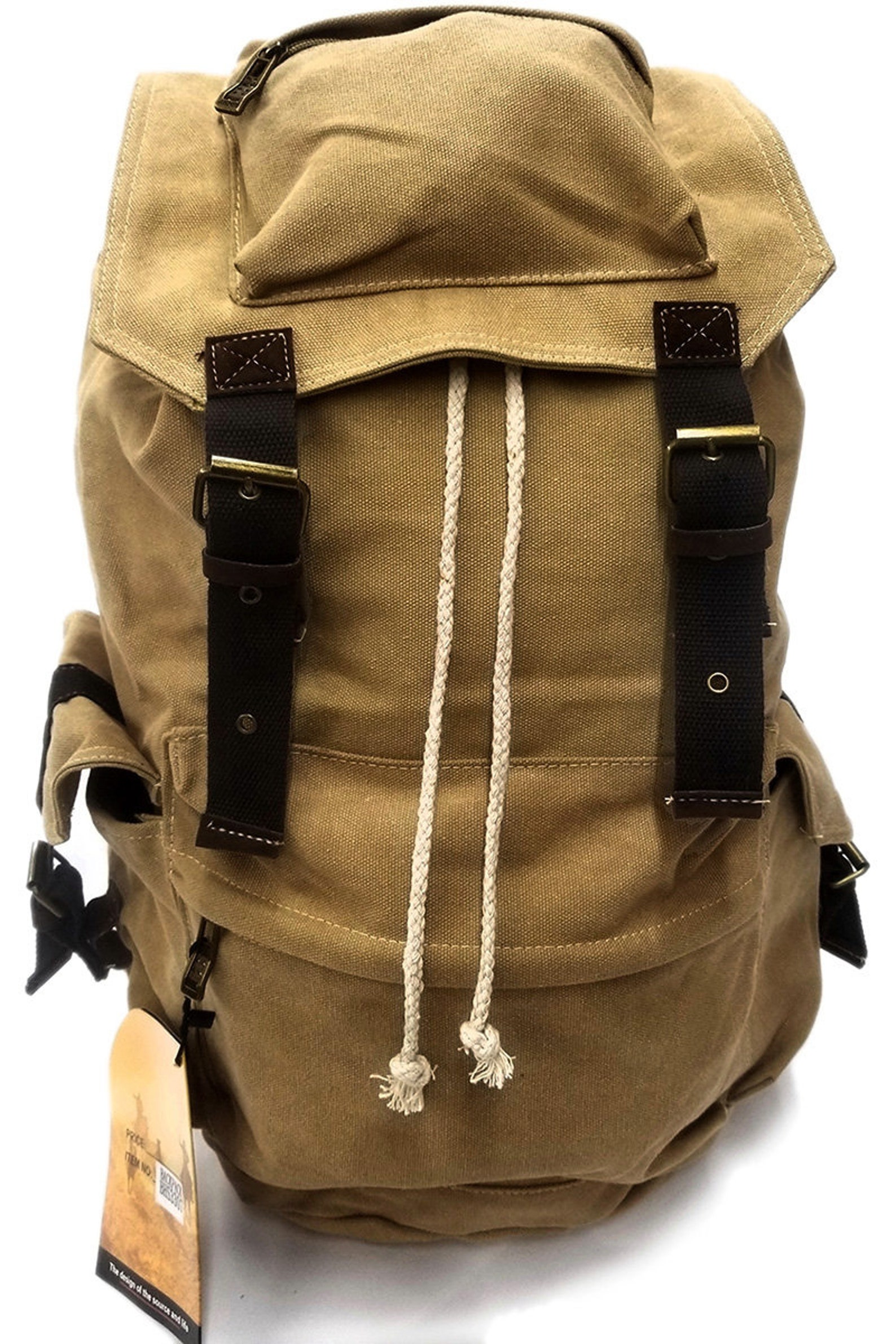 Large Canvas Travel Rucksack Backpack - Etsy