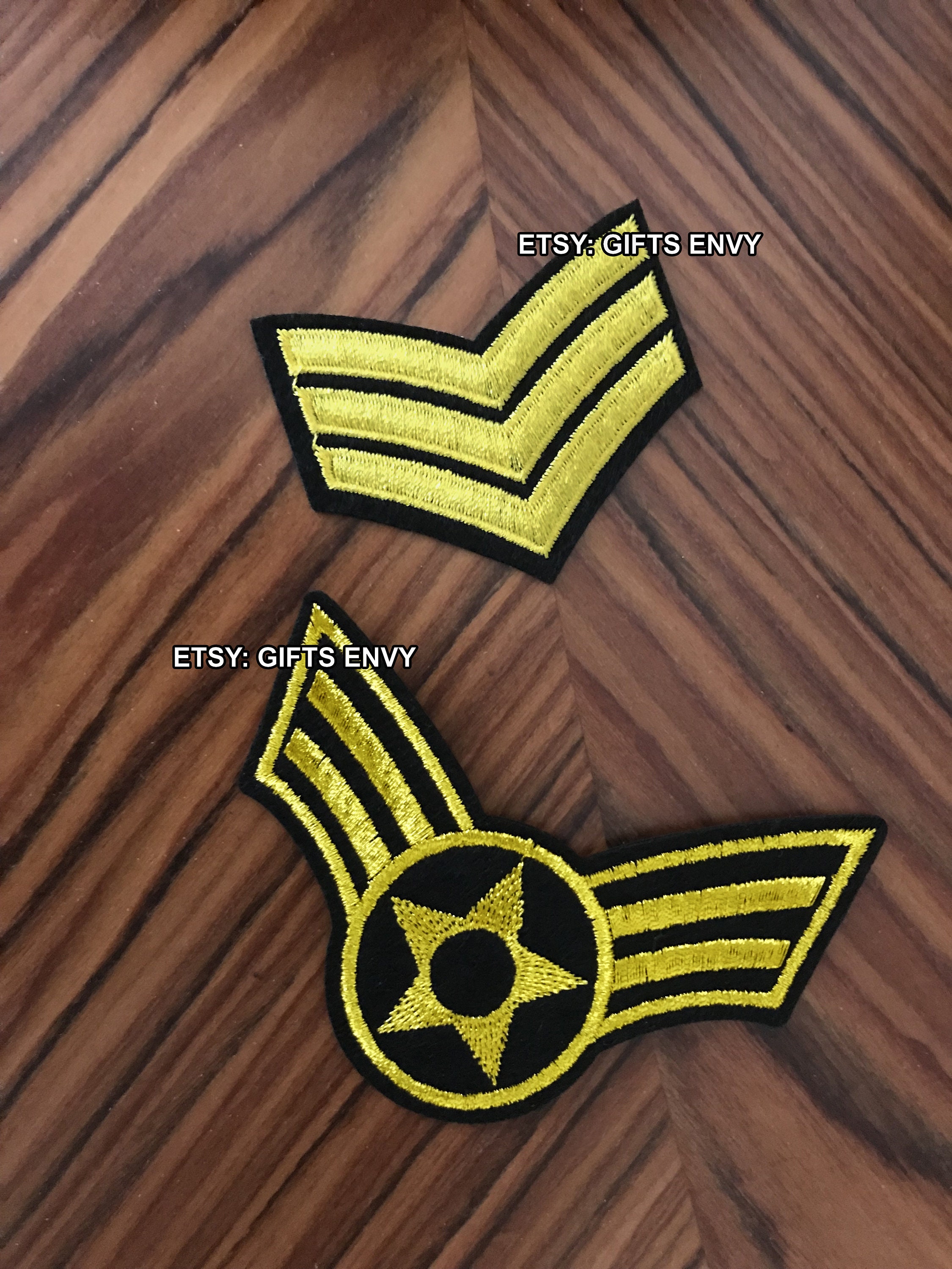 Iron-on Embroidered Appliqué Patch Army Sergeant Stripe - Etsy