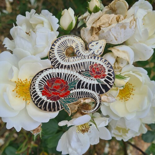 Datura Snake enamel Pin - Etsy