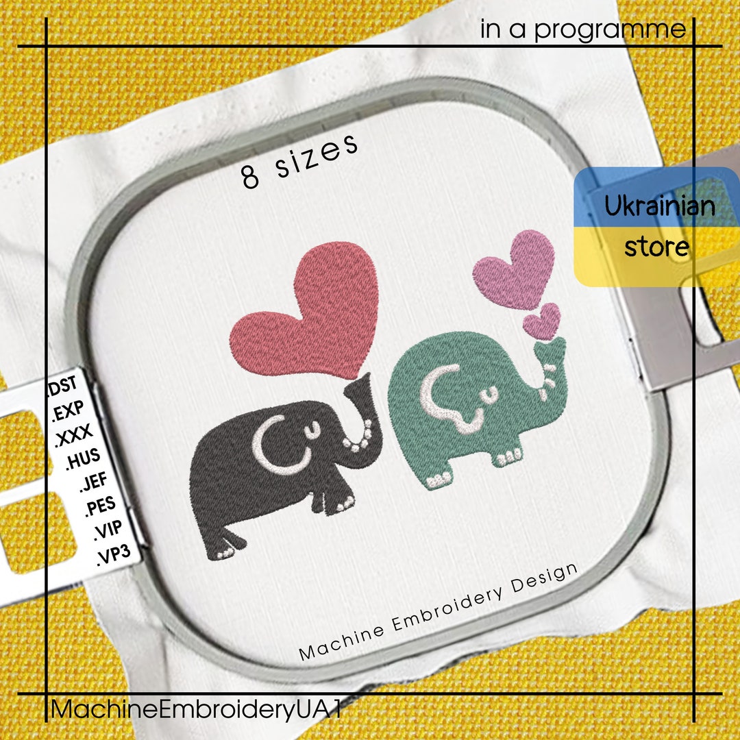 Funny Elephants Machine Embroidery Design Embroidery Files Elephants ...