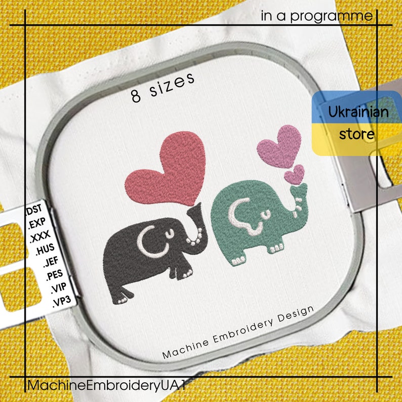Funny Elephants Machine Embroidery Design Embroidery Files - Etsy