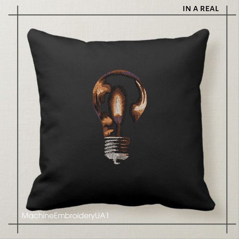 Light Bulb Embroidery Design, Bulb Machine Embroidery File, Glowing ...