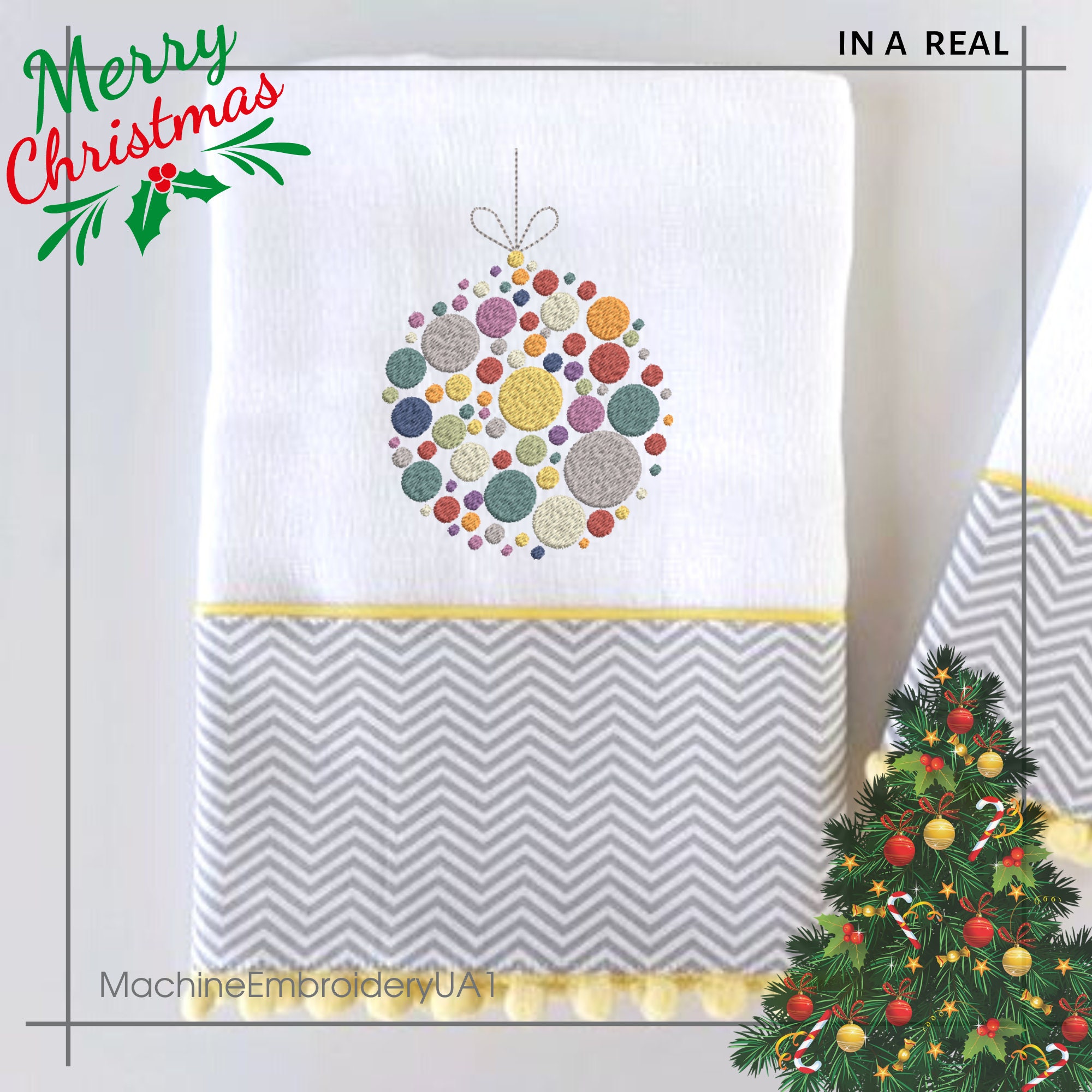 Christmas Ball Machine Embroidery Design Christmas Ball - Etsy