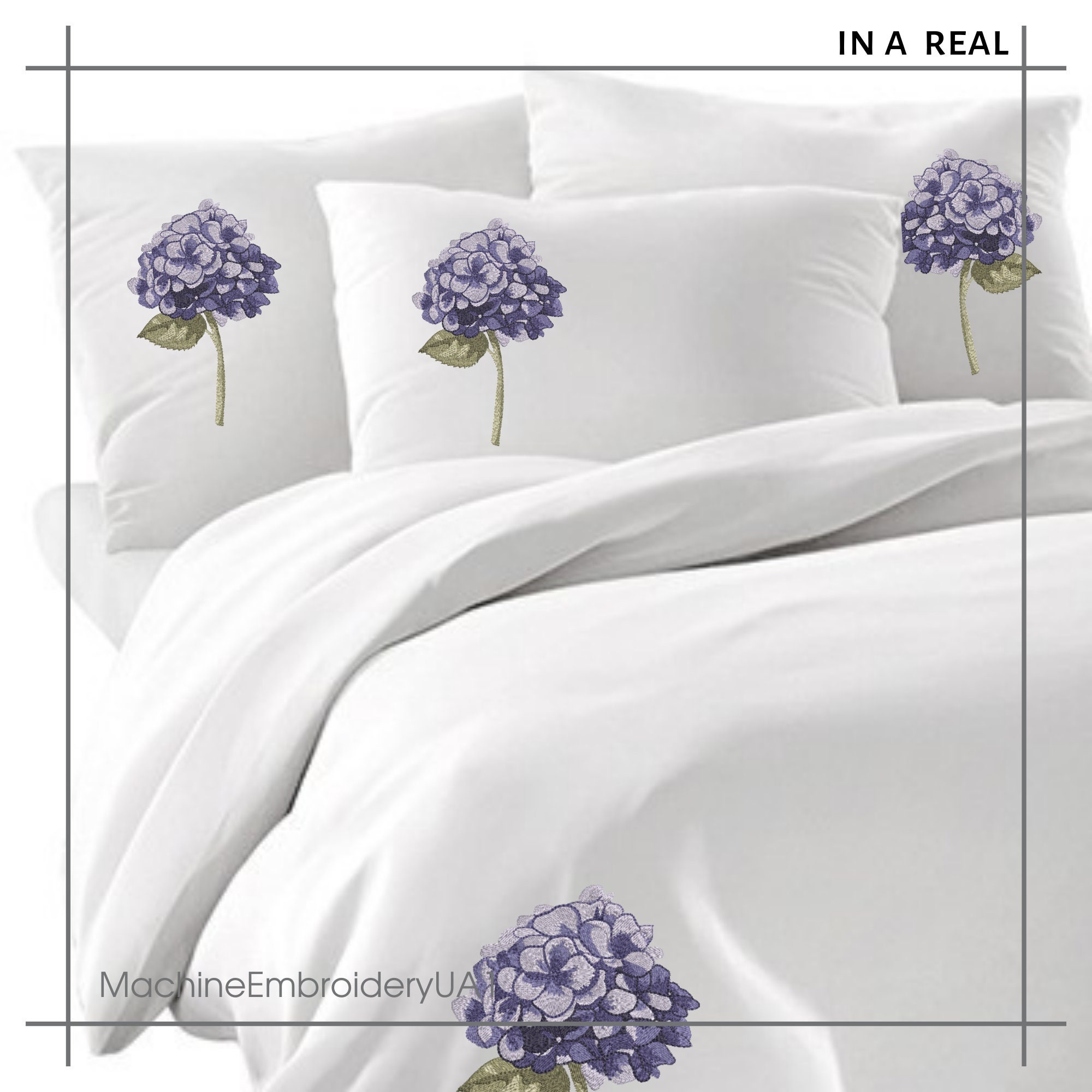 Hydrangea Machine Embroidery Design Artistic Embroidery | Etsy