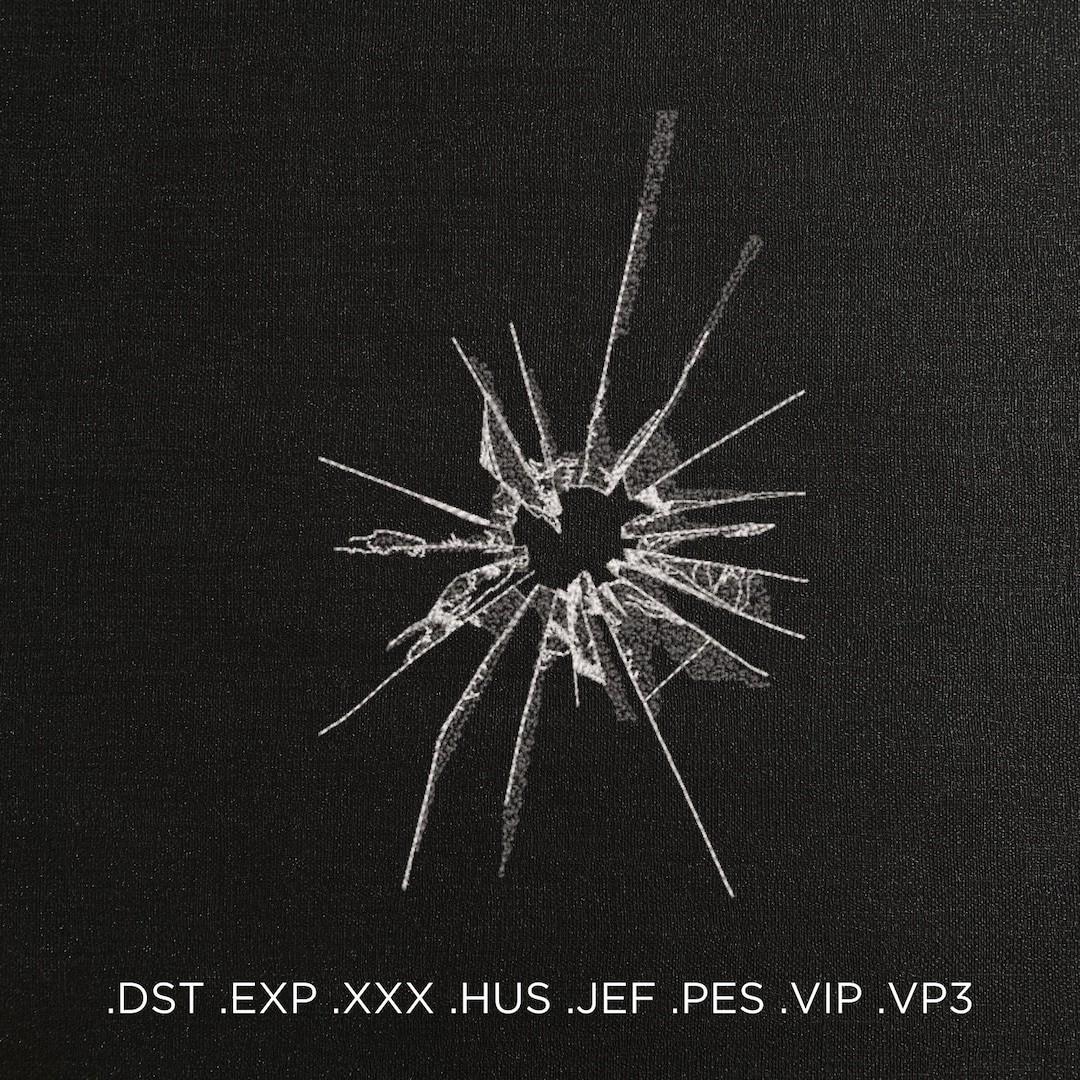 Broken Glass Machine Embroidery Design Broken Heart Embroidery Files 6 ...