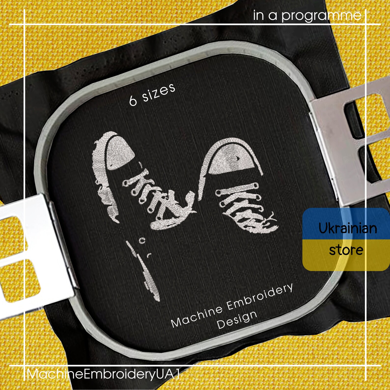 Sneakers Machine Embroidery Design 5 Sizes | Etsy