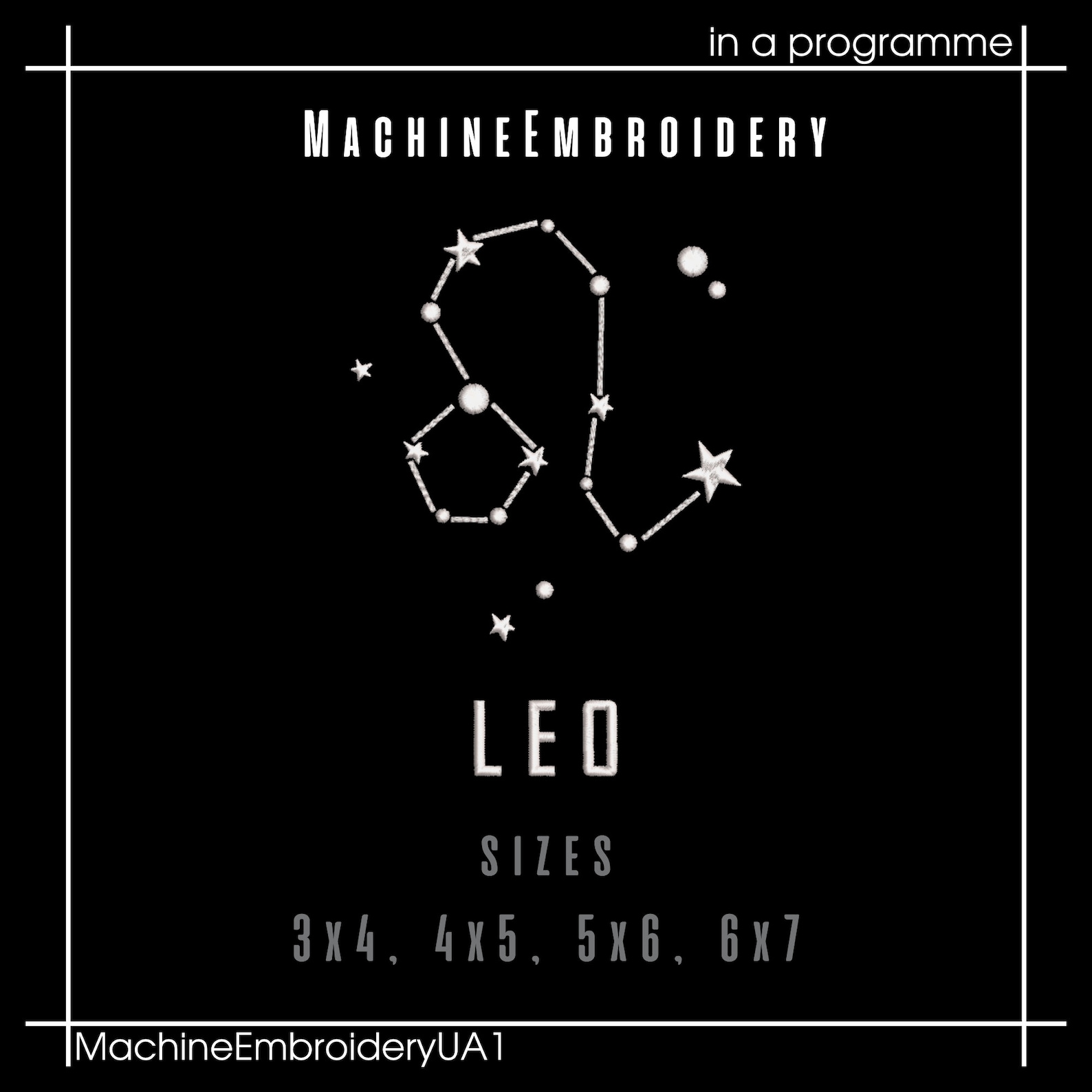Constellation LEO Machine Embroidery Design 4 Sizes 2 | Etsy