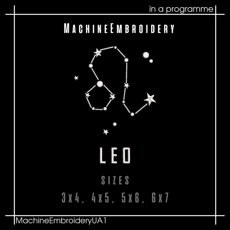 Constellation LEO Machine Embroidery Design 4 Sizes 2 - Etsy