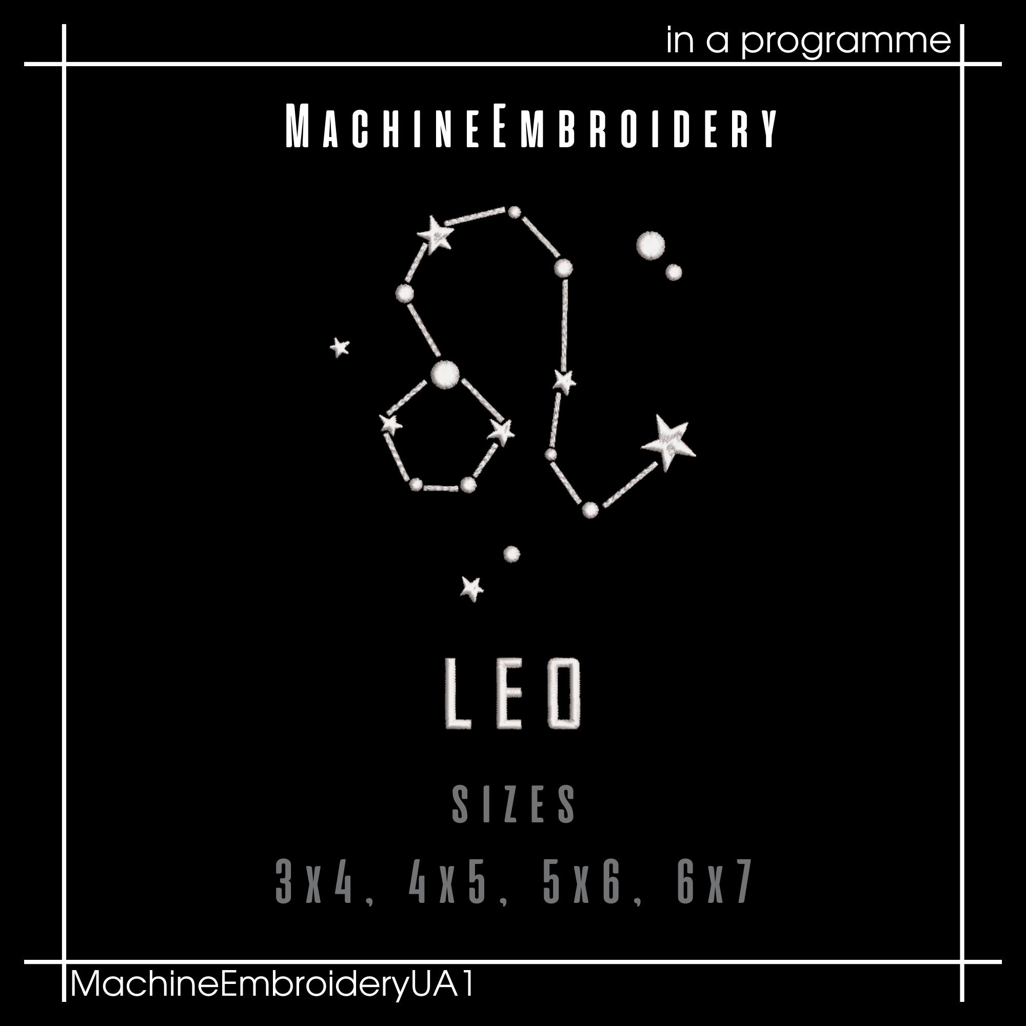 Constellation LEO Machine Embroidery Design 4 Sizes 2 - Etsy