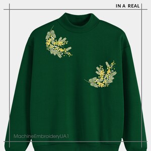 Mimosa Machine Embroidery Design Mimosa Branch Embroidery Files 5 Sizes ...