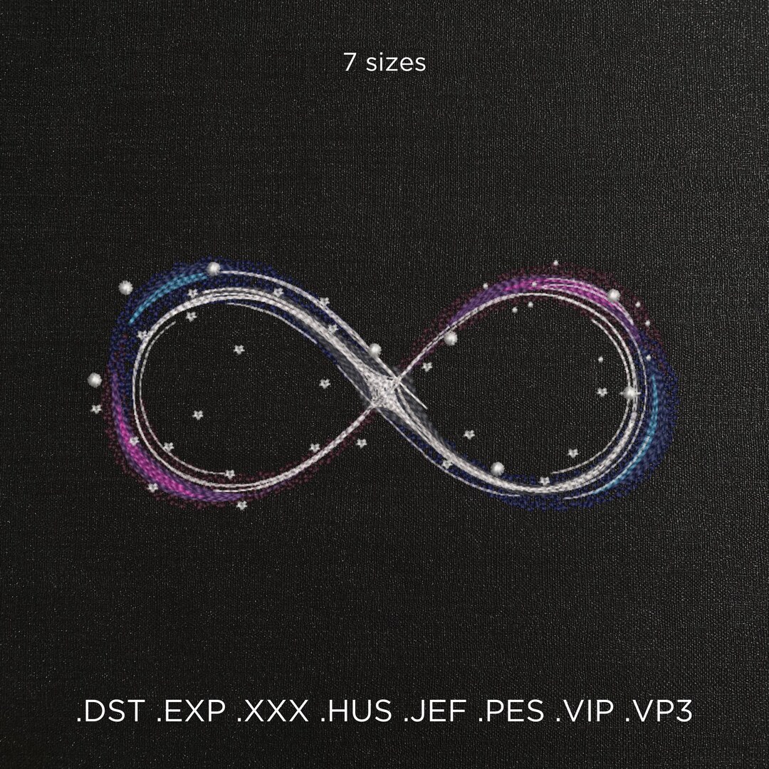 Infinity Symbol Galaxy Machine Embroidery Design, Cosmic Loop ...