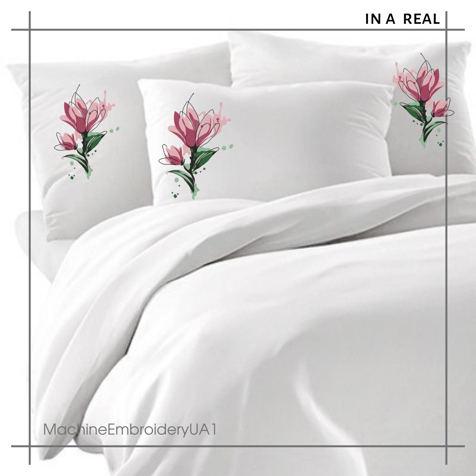 Magnolia Machine Embroidery Design Artistic Embroidery 8 | Etsy