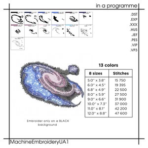 Cosmic Galaxy Machine Embroidery Design - Milky Way Embroidery Files ...
