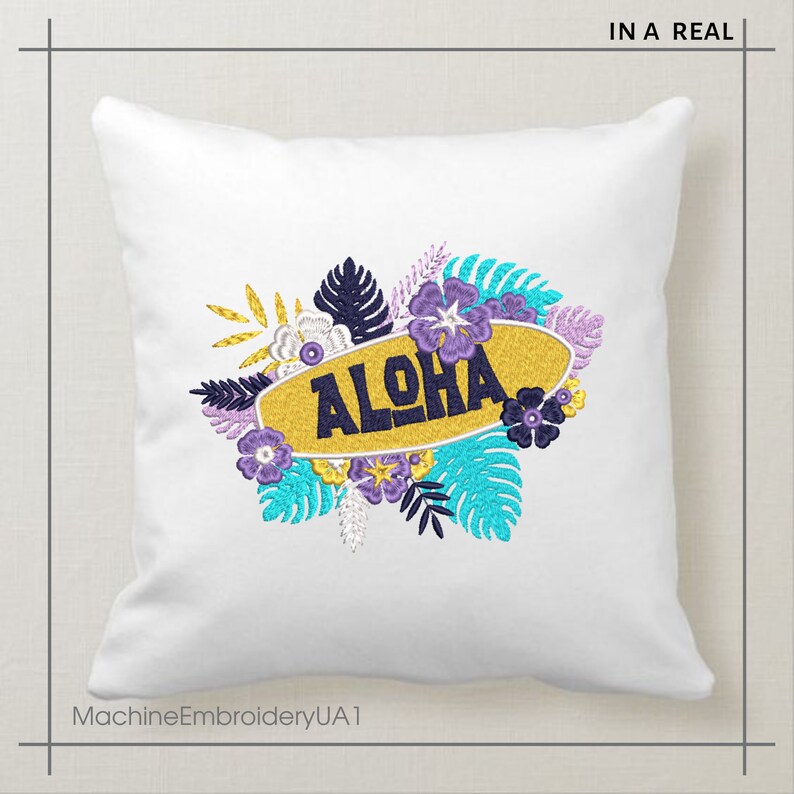 Aloha Machine Embroidery Design Hawaiian Flowers Embroidery - Etsy