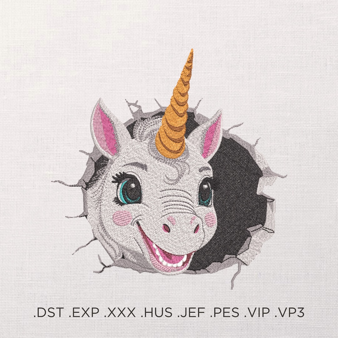 Cute Unicorn Machine Embroidery Design, Baby Shower Embroidery Gift ...