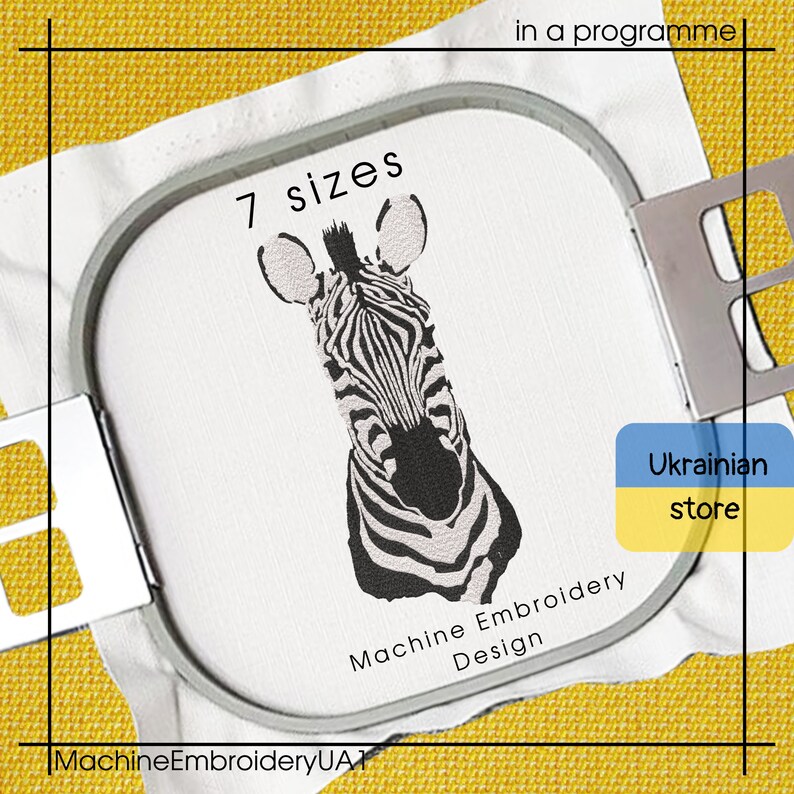 Zebra Machine Embroidery Design Zebra White on Black - Etsy