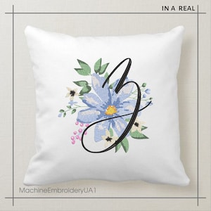 Floral Monogram - Machine Embroidery Design - 6 Sizes - Instant ...