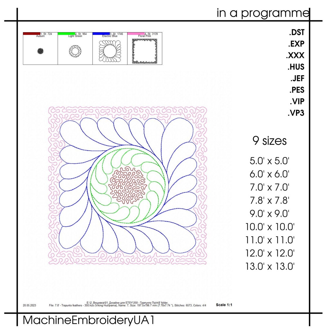 Trapunto para bordado à máquina - Arquivos de bordado de girassol ...