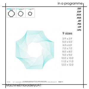 Geometric Machine Embroidery Pattern With Gradient Pink Lines, Modern ...