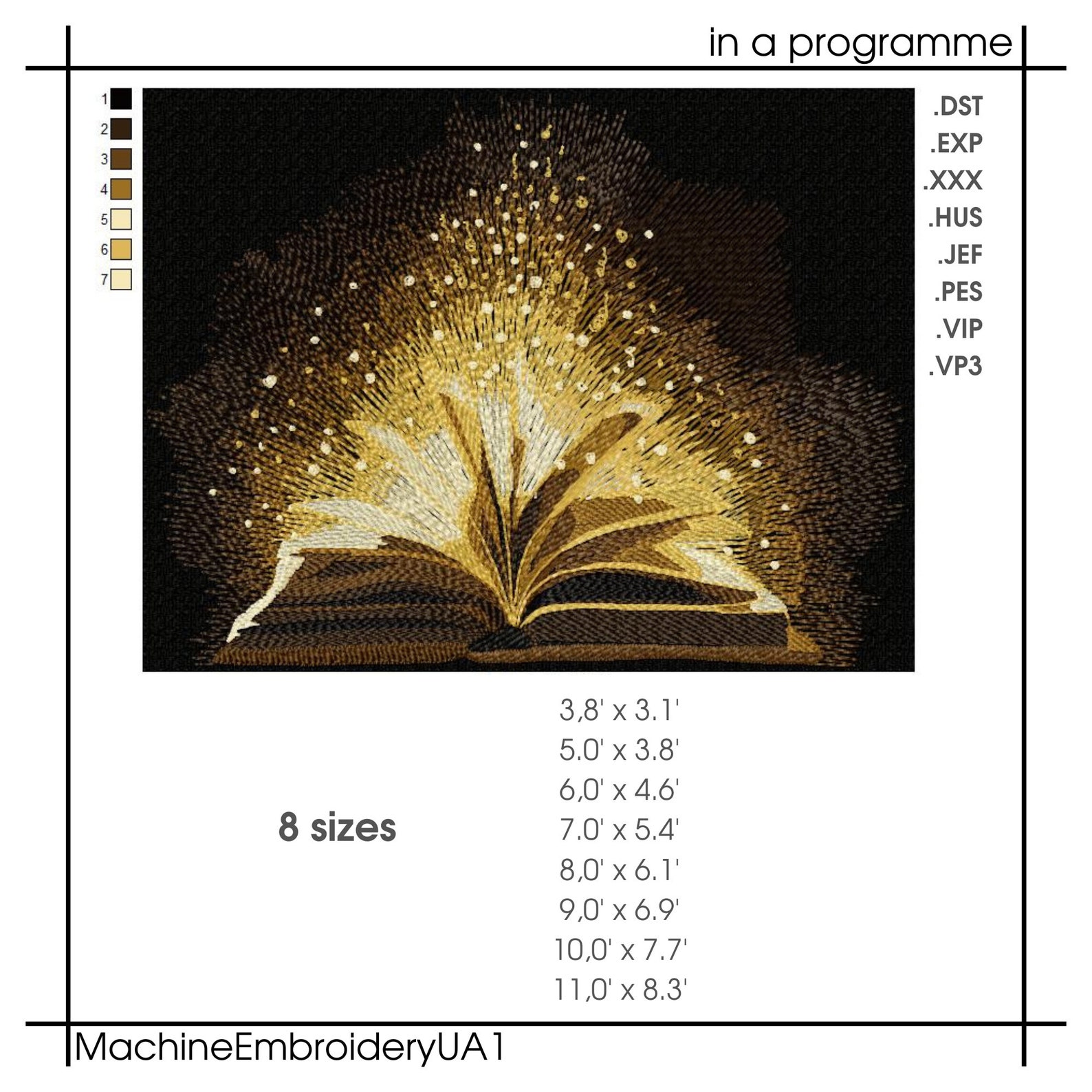 Magic Book Machine Embroidery Design Luminous Book Download - Etsy